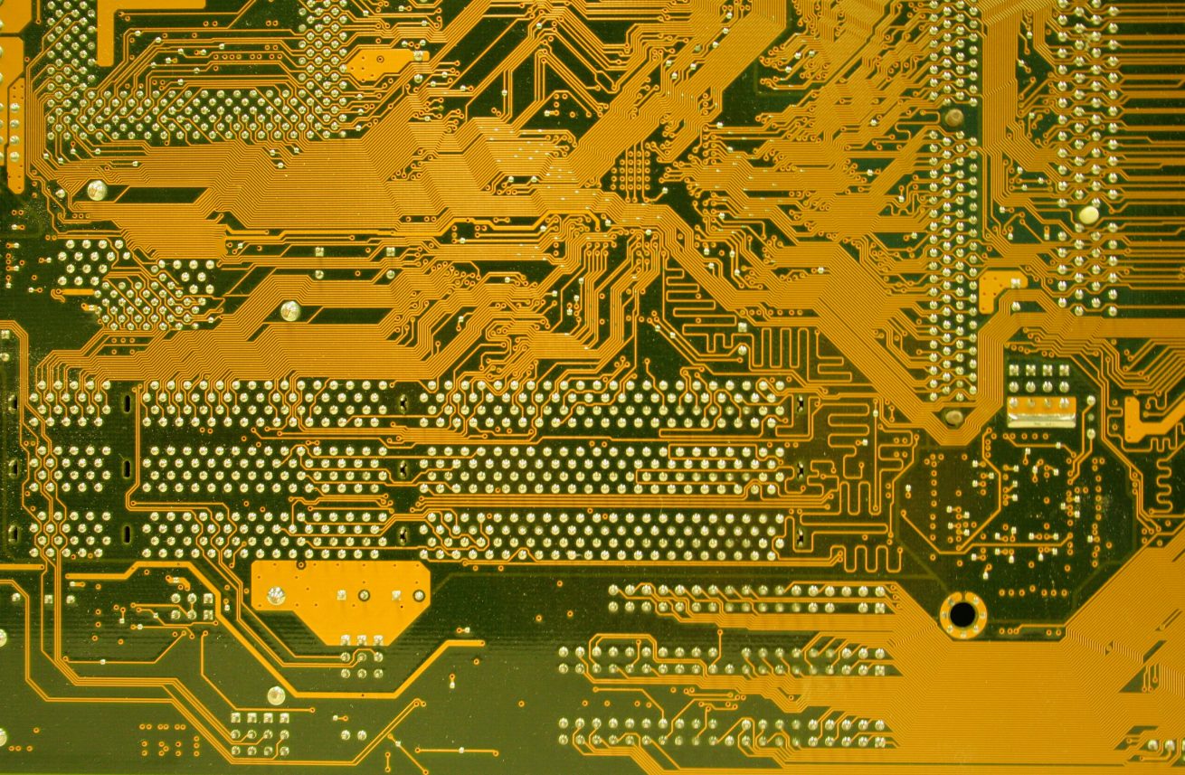 Yellow motherboard texture free computer stock photo - Texture X