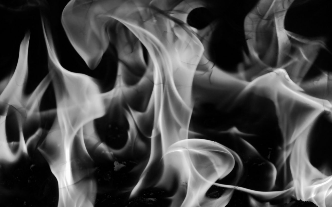 grey fire texture black white flame blaze danger photo - Texture X