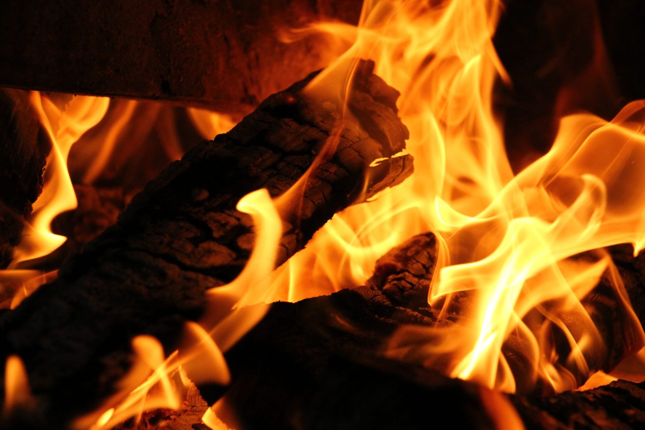 Fire three pieces of wood lumber - Texture X