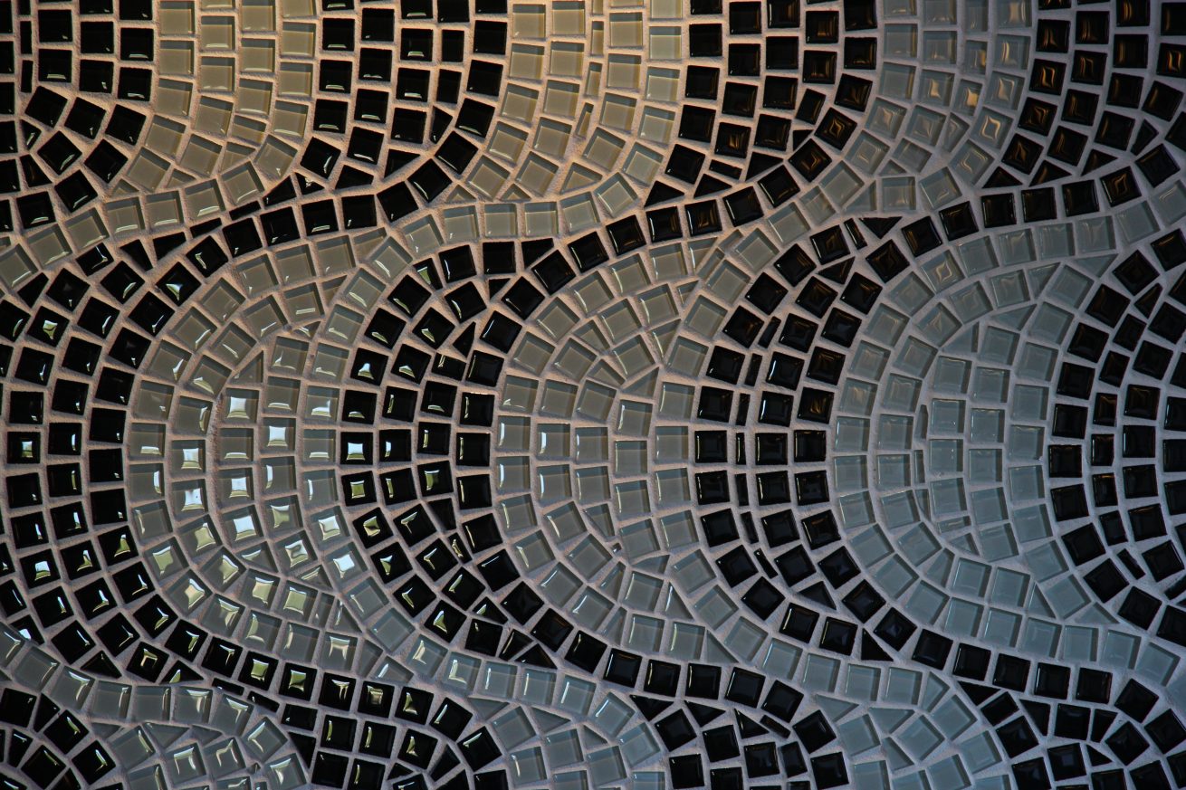 Glass photo of beautiful tile pattern in waves - Texture X