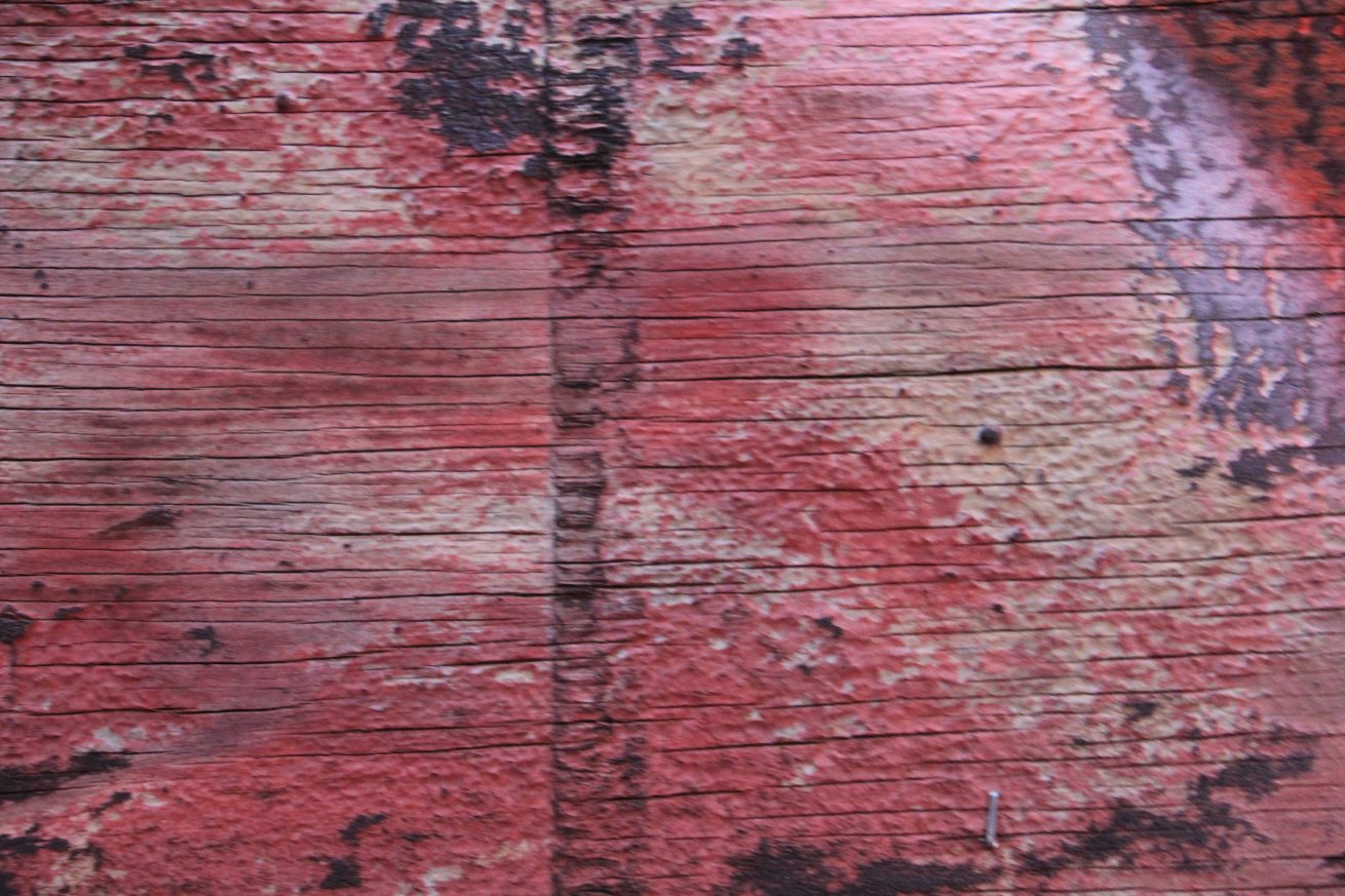 Wood Texture Red Wall With Tree Design On It - Texture X